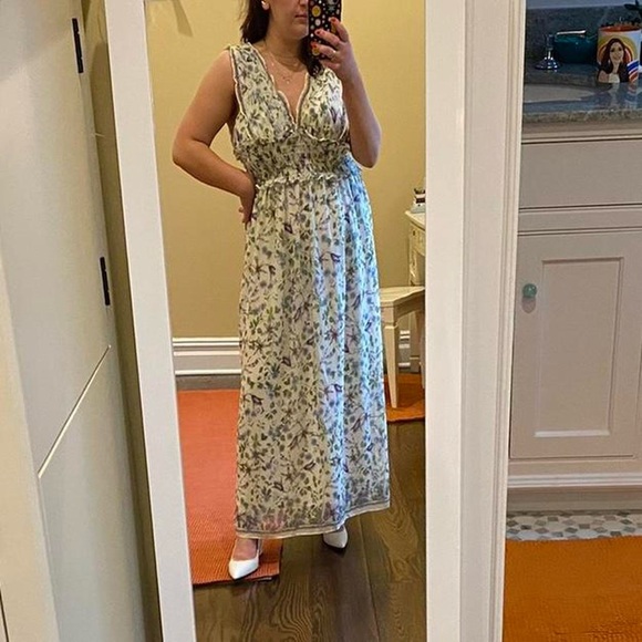 Max Studio | Dresses | Max Studio Green And White Floral Summer Maxi ...